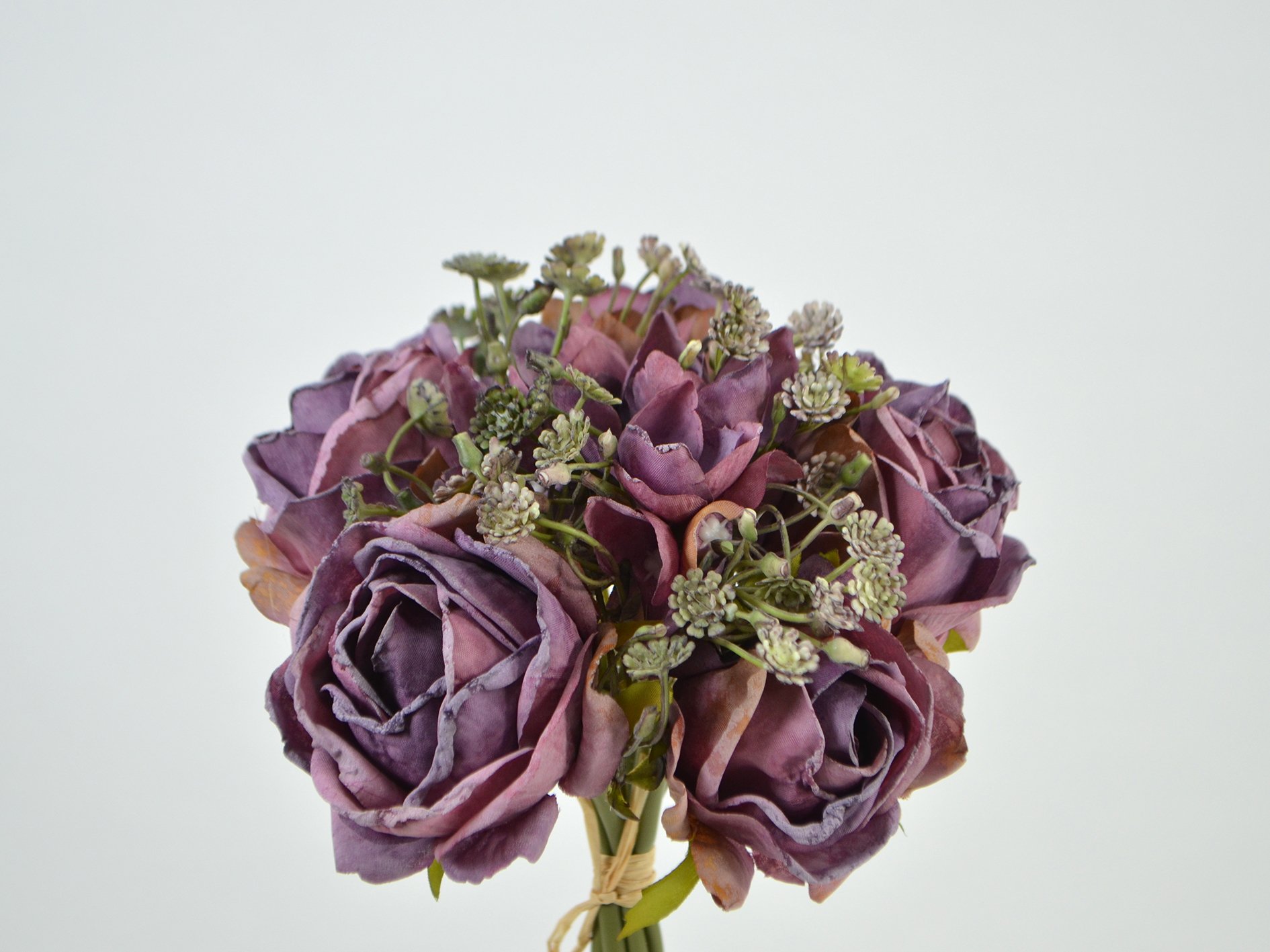 DEKO FLORALE, Kunstig buket med roser, lilla - Kunstige roser ...