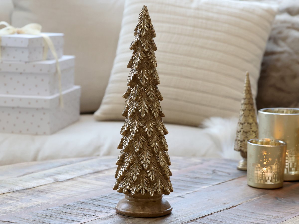 Chic Antique, Juletræ med blade-mønster, H31,5 cm. - Julefigurer ...