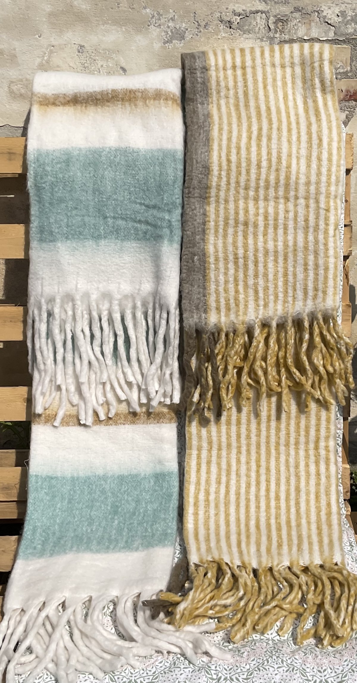 Speedtsberg, Plaid med frynser, 130x170cm, uld/akryl, gul - Tæpper ...